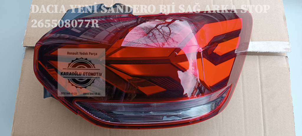 DACIA YENİ SANDERO BJİ SAĞ ARKA STOP 265508077R - Karaoğlu Yedek Parça