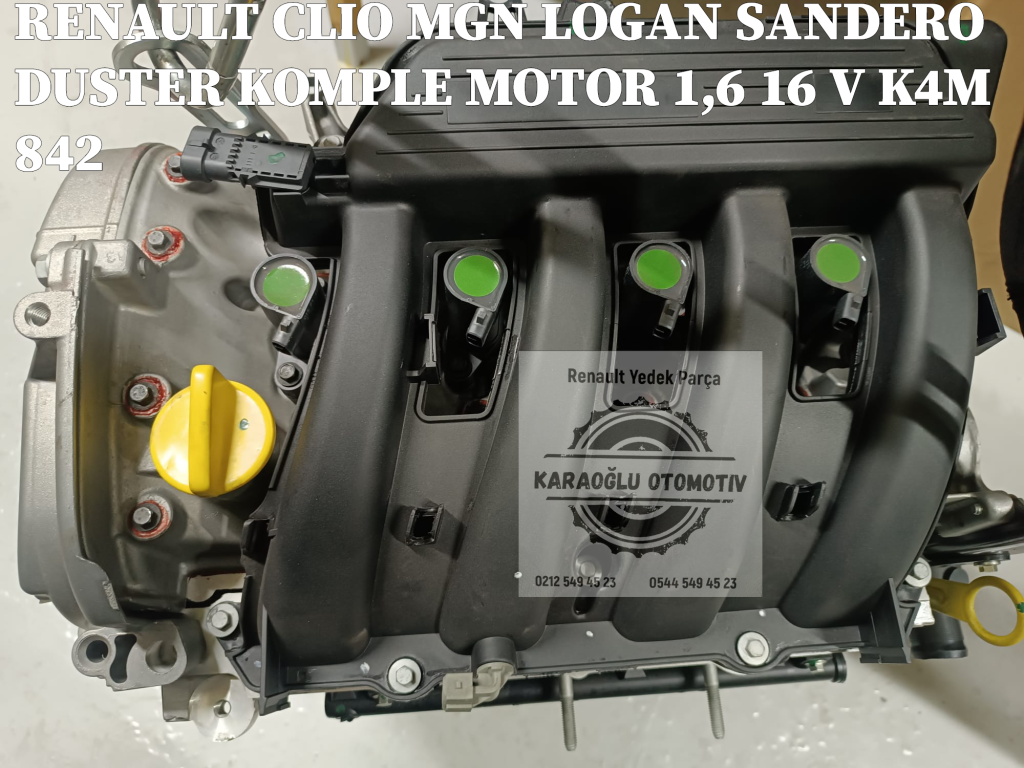 RENAULT CLIO MGN LOGAN SANDERO DUSTER KOMPLE MOTOR 1,6 16 V K4M 842 8201229920 - Karaoğlu Yedek ...